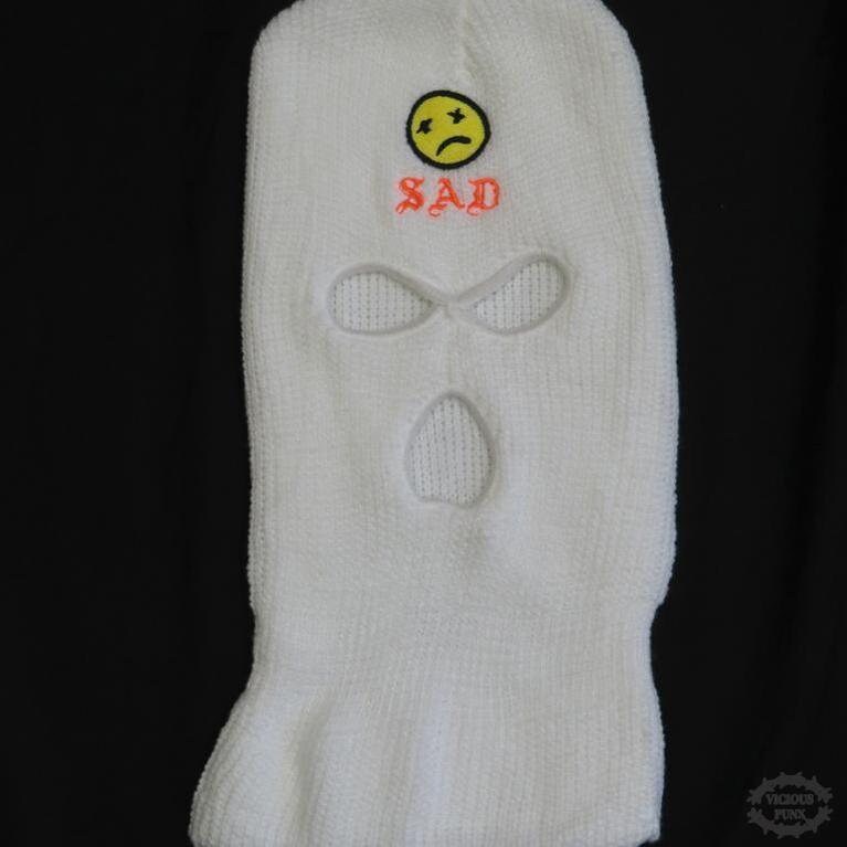 White Sad Smiley Balaclava/ski Mask | Etsy