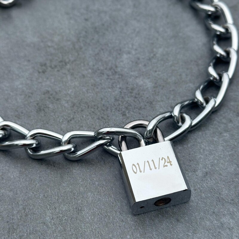 Padlock Chain Punk Necklace - Etsy