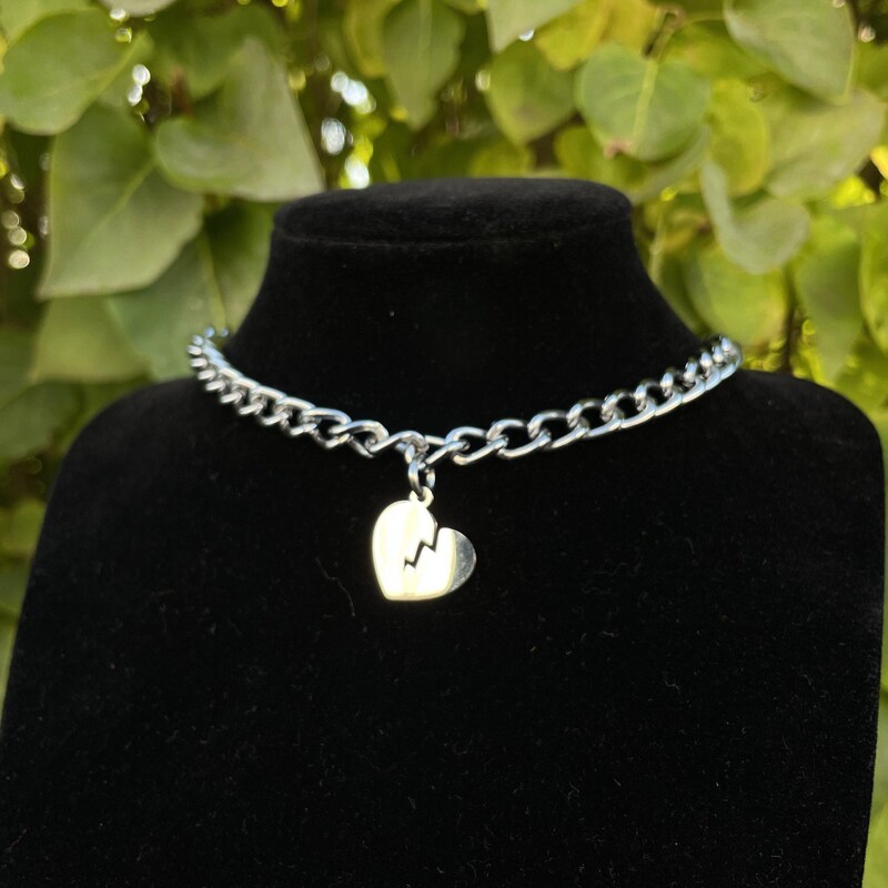 Broken Heart Necklace - Etsy