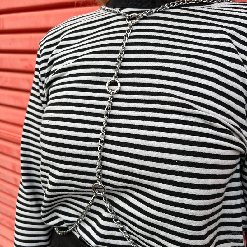 Chained O Ring Body Harness • Stainless Steel Body Chains - Etsy