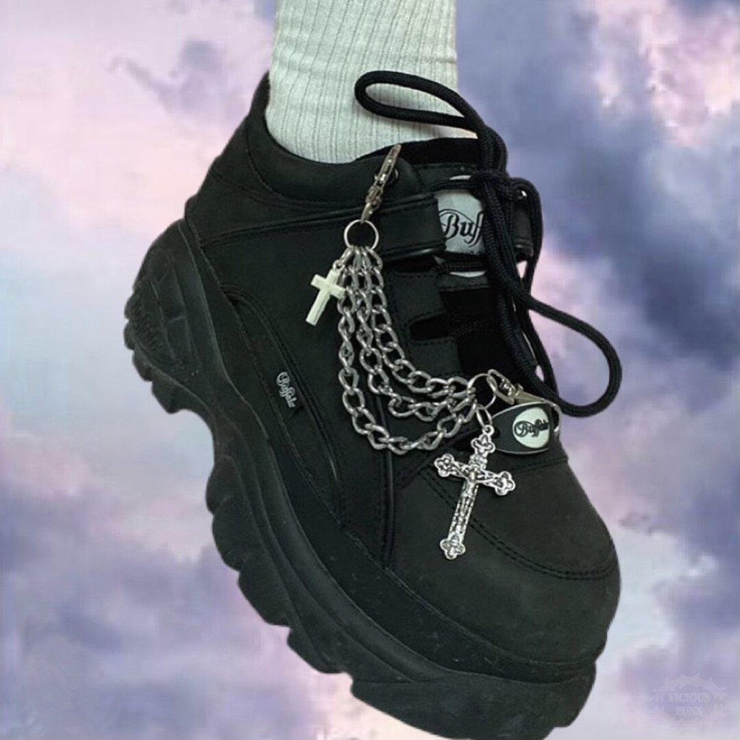 Triple Shoe Chain and Cross - Etsy