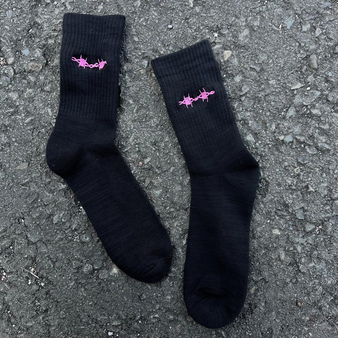 Barbed Wire Embroidered Sport Socks • Alternative • Skater Socks ...