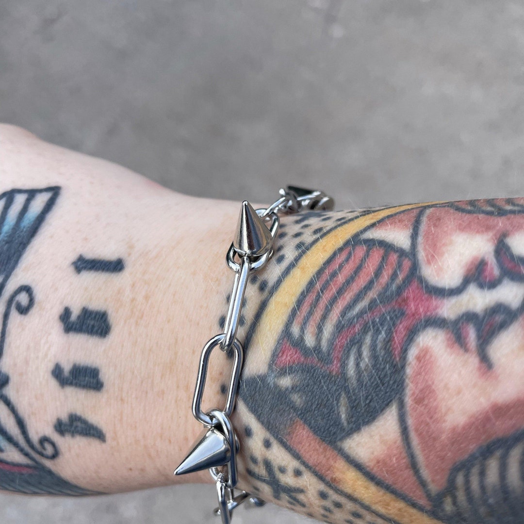 Spike Stainless Steel Bracelet • Punk Jewellery • Handmade Jewellery ...