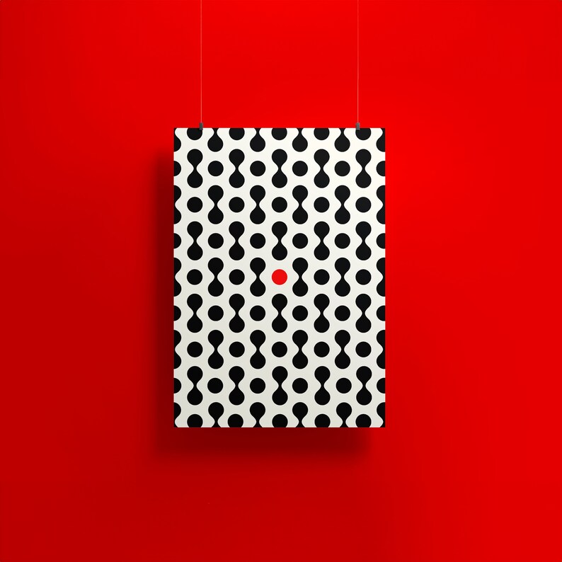 Red Dot Poster, Pattern, Fine Art, Art Deco, Bauhaus Wall Art ...