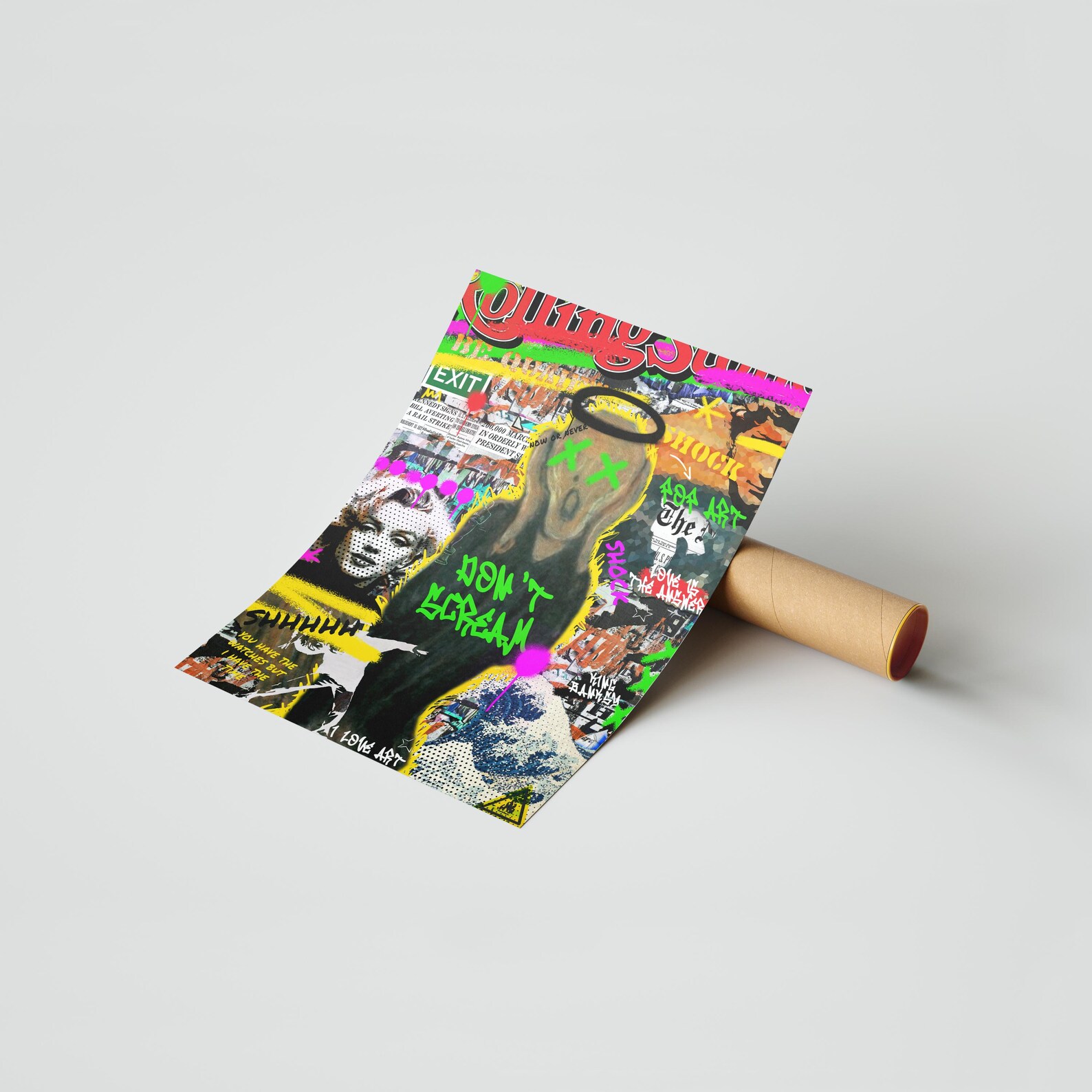 The Scream Pop Art Poster | Banksy Graffiti Collage Print - Etsy