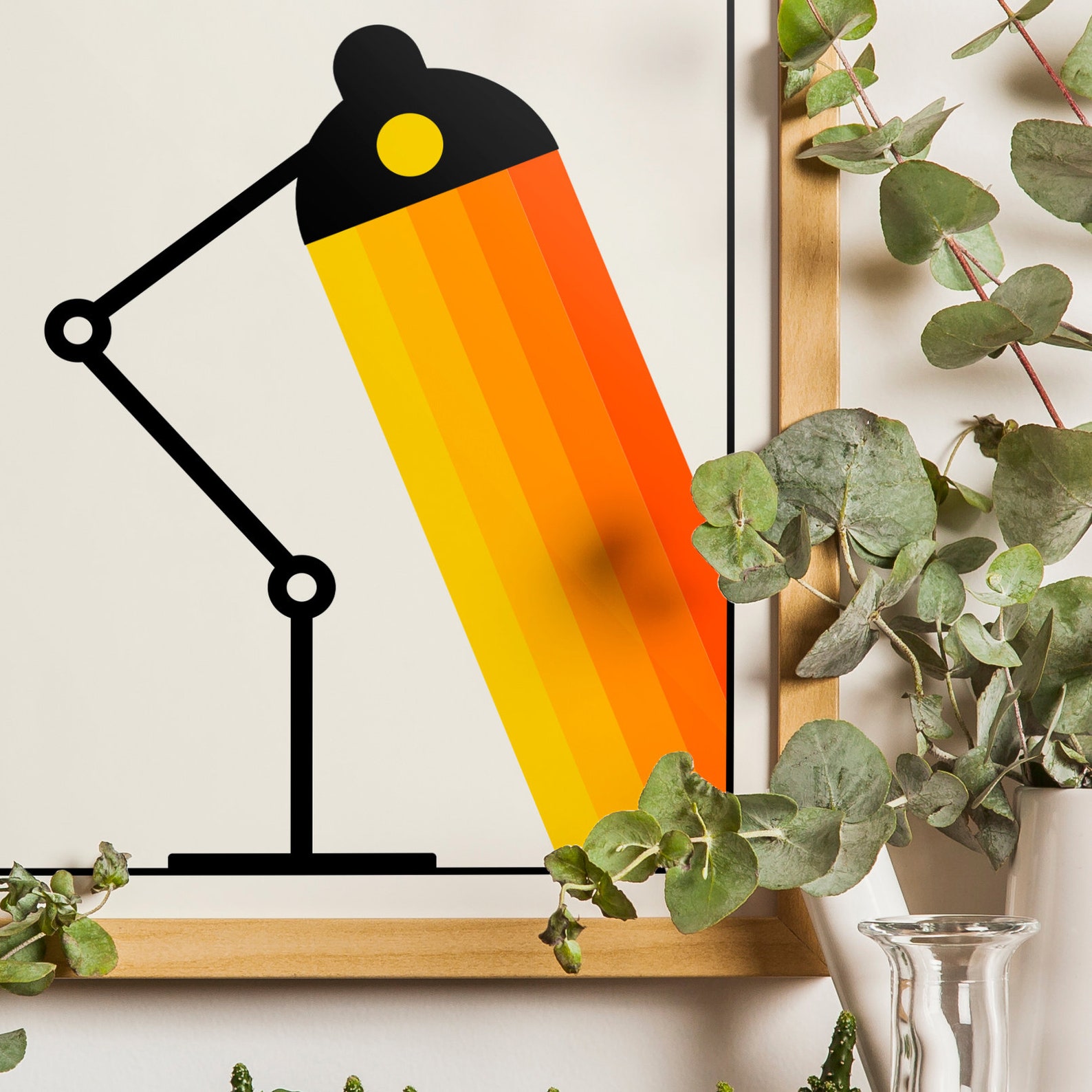 Bauhaus Lamp Minimalist Poster, Bauhaus Design, Desk Lamp Illustration ...