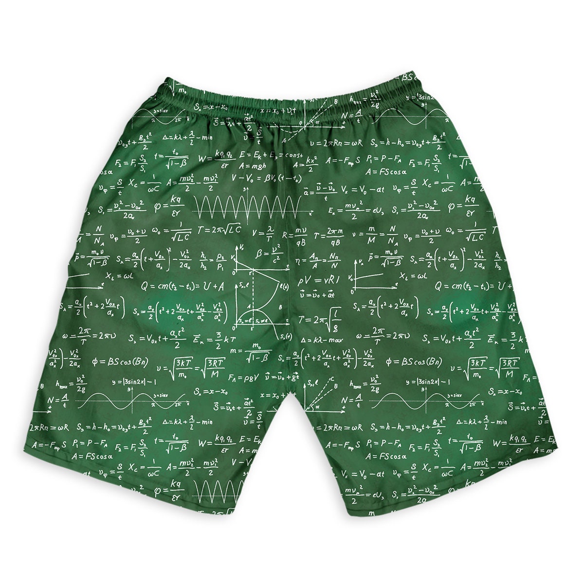 Basic Math Equations And Formulas White Chalk Men Beach Shorts sold by ...