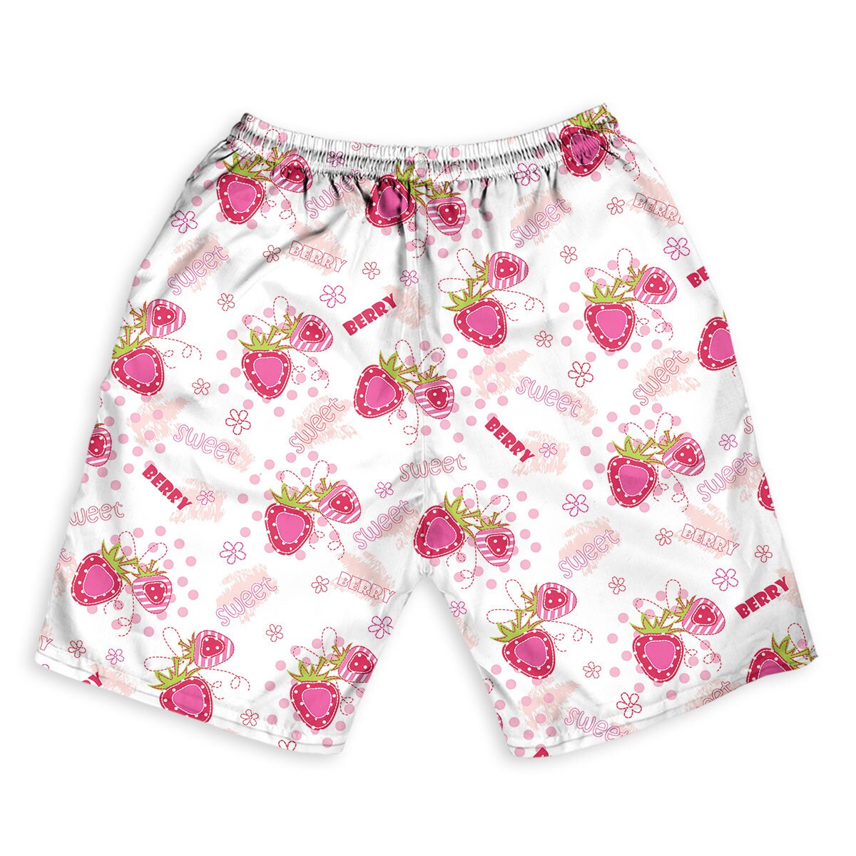 Pattern With Strawberries Vector Men Beach Shorts, Hawaiian clothes ...
