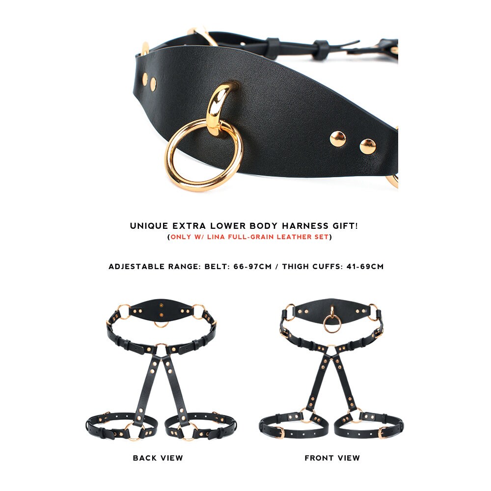 Bdsm Leather Submissive Bondage Restraint Set 12 Piece With Lockable