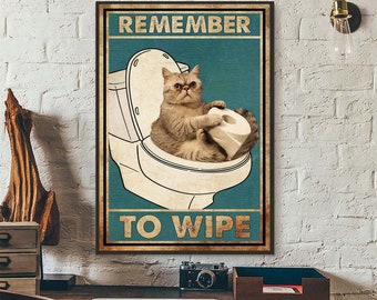 Wipe Cat Poster | Etsy