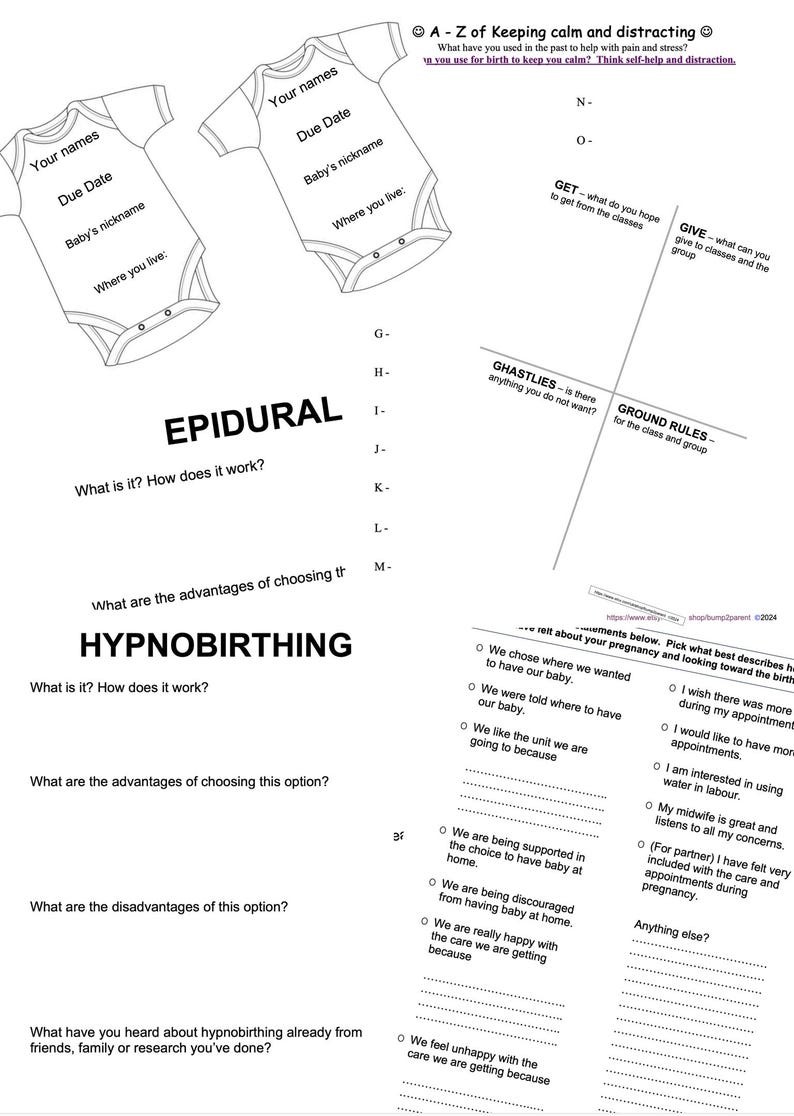 Pregnancy and Birth Activities for Antenatal Classes - Various ...