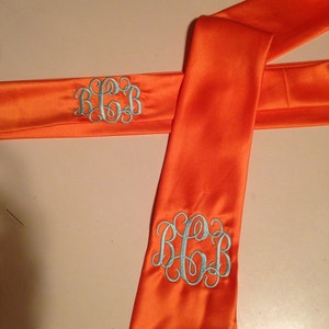 Monogrammed Wedding Sash, Flower Girl Sash, Bridal Sash, Bridesmaid ...