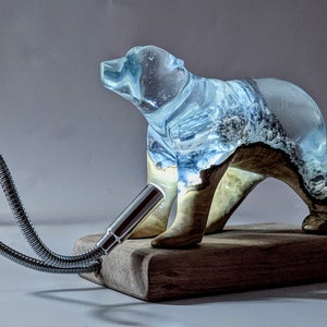 Handcrafted Bear Lamp, Bear Sculpture Lamp, Resin Lamp, Desk Resin Lamp ...
