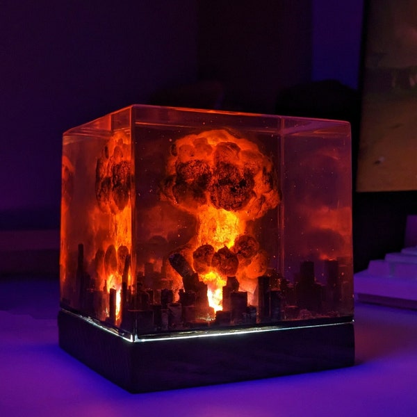 Atomic Bomb Resin Lamp - Etsy