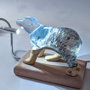 Handcrafted Bear Lamp, Bear Sculpture Lamp, Resin Lamp, Desk Resin Lamp ...