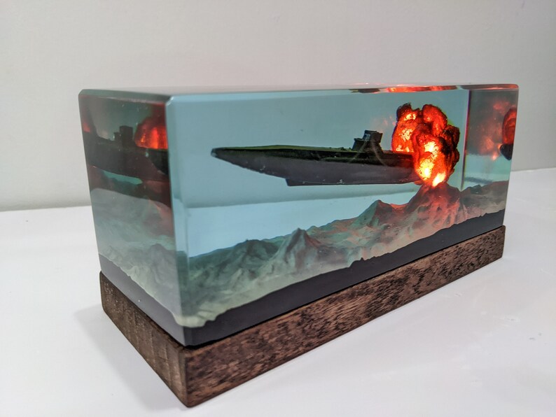Resin Sculpture Unique Explosion Decoration Warship Submarine - Etsy