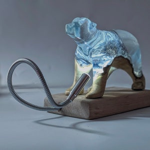 Handcrafted Bear Lamp, Bear Sculpture Lamp, Resin Lamp, Desk Resin Lamp ...