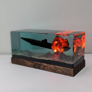 Resin Sculpture, Unique Explosion Decoration, Warship Submarine ...