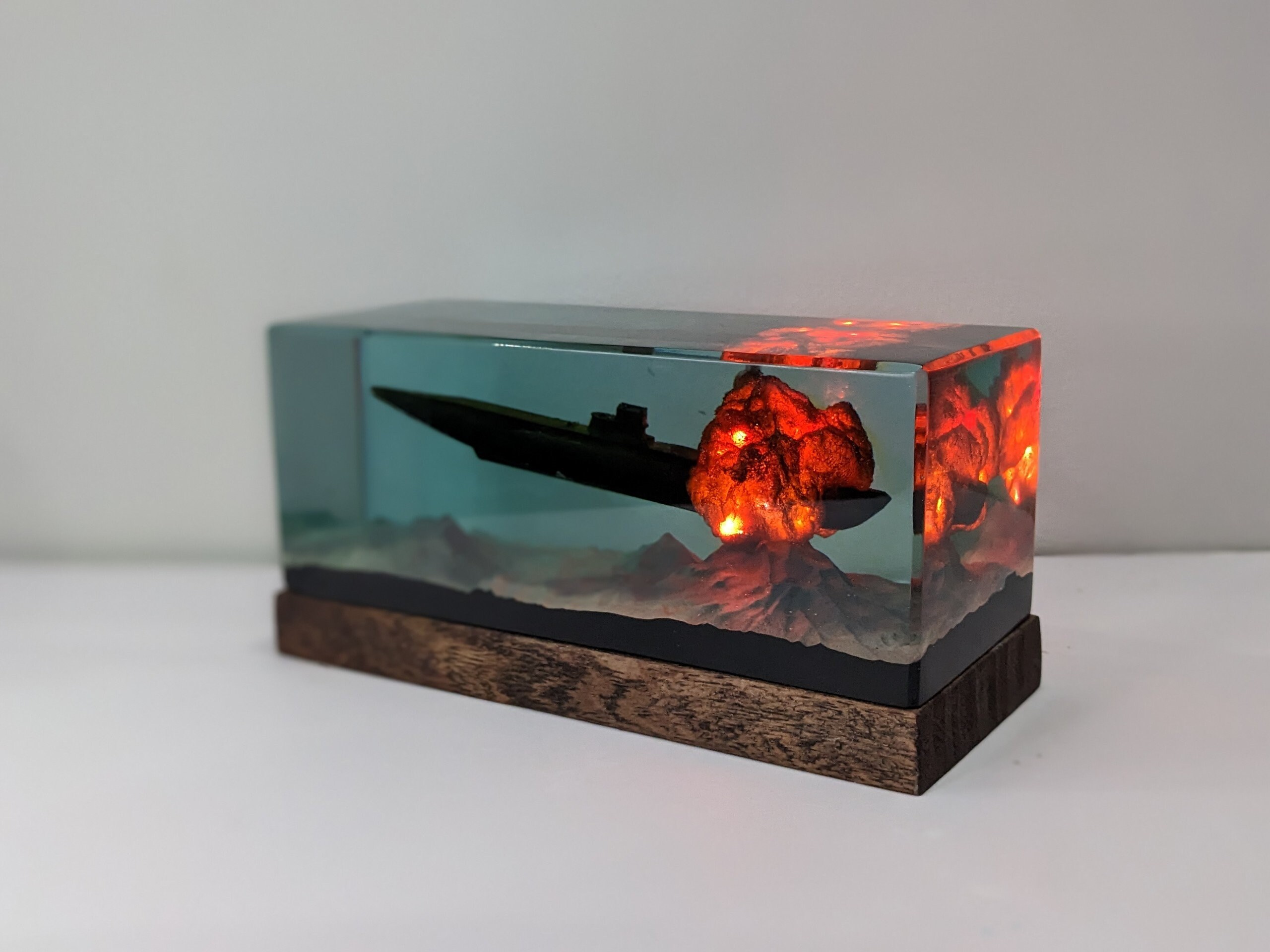 Resin Sculpture Unique Explosion Decoration Warship Submarine - Etsy