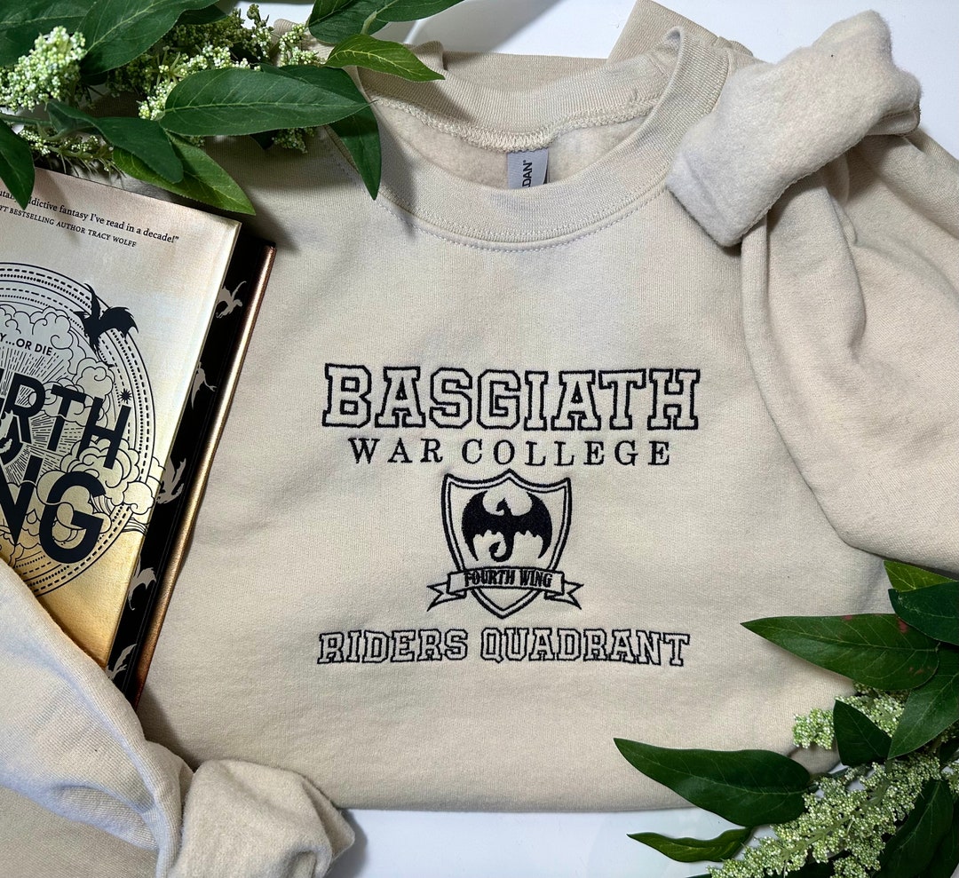 Embroidered Basgiath War College Sweatshirt | Fourth Wing Licensed ...