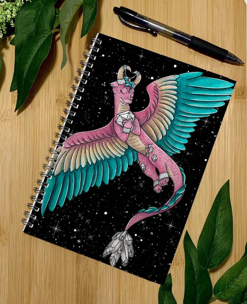 Diamond Dragon Spiral Notebook Dragon Notebook Birthstone - Etsy