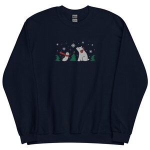 Snowfall Buddies Embroidered Unisex Sweatshirt Winter Sweater Christmas ...