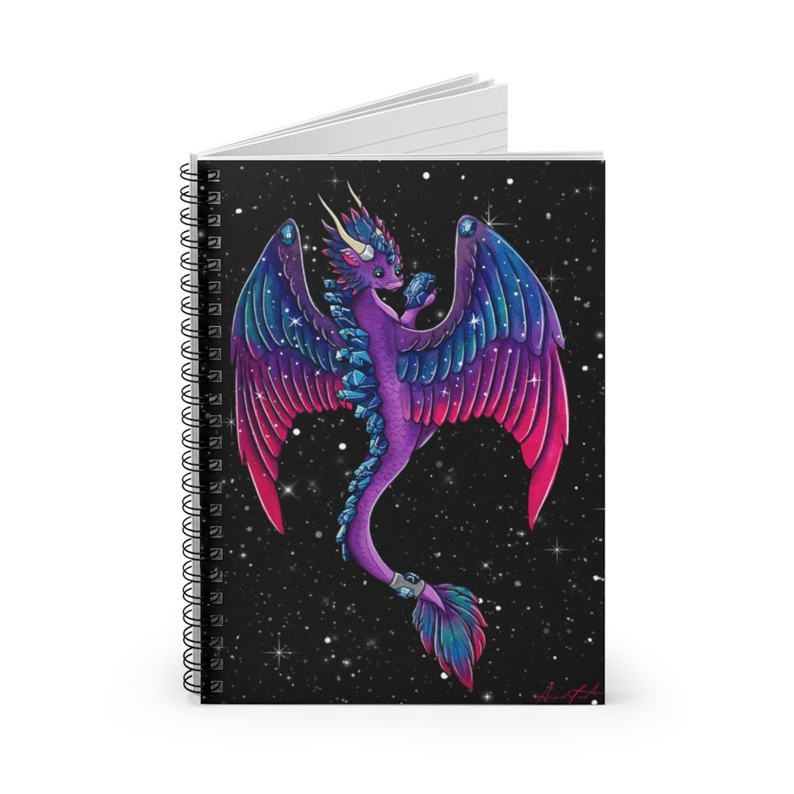 Sapphire Dragon Spiral Notebook Dragon Notebook Dragon - Etsy