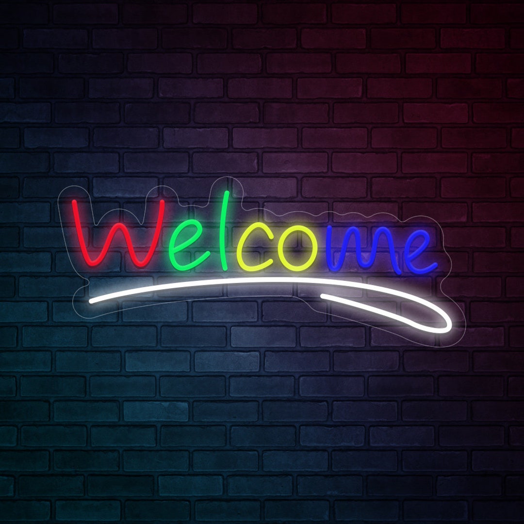 Custom Welcome Neon Sign, Business Neon Sign, Store Neon Sign, Logo ...