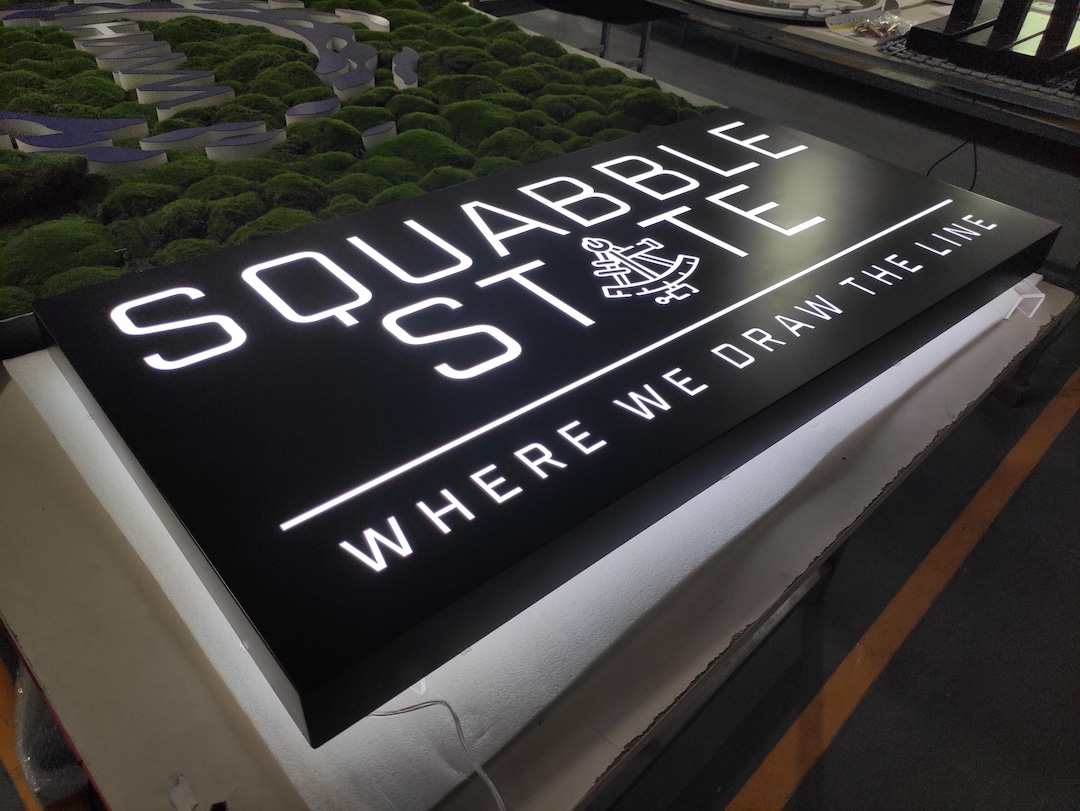 Custom Metal Backlit Sign, Luminous Logo Light Box for Business ...