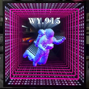 Infinity Mirror LED Light Box, 3D Printed Logo Mirror Reflection ...