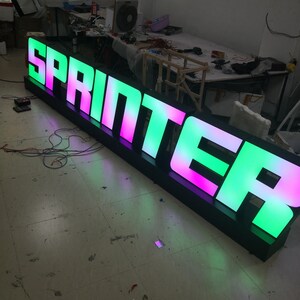 RGB LED Colorful Luminous 3D Letter Signs, Creative Acrylic Lights ...