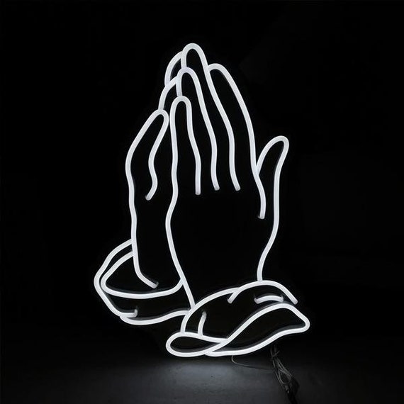 Praying Hands Neon Sign Personalized Neon Light Home Bedroom | Etsy