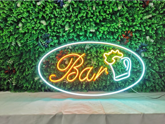 Bar & Beer LED Neon Sign Custom Name Home Bar Wall Decor - Etsy