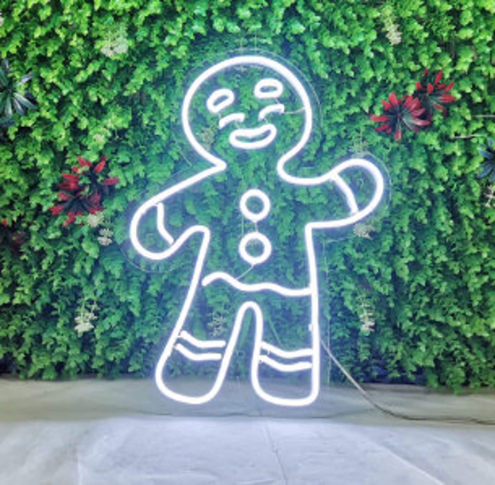 Gingerman Christmas Neon Sign Gingerbread Christmas Neon Sign Merry ...
