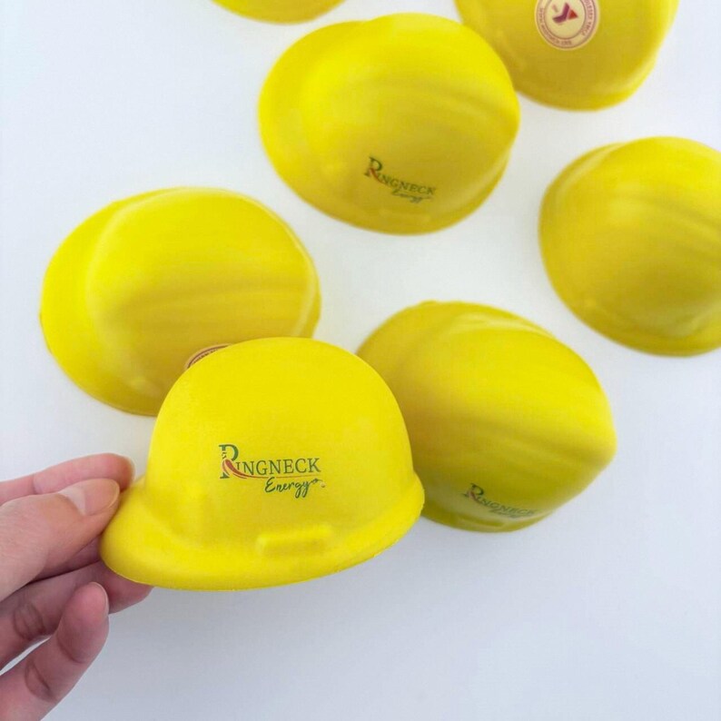 Custom Hard Hat Stress Ball, Construction Helmet Stress Reliever, Logo ...