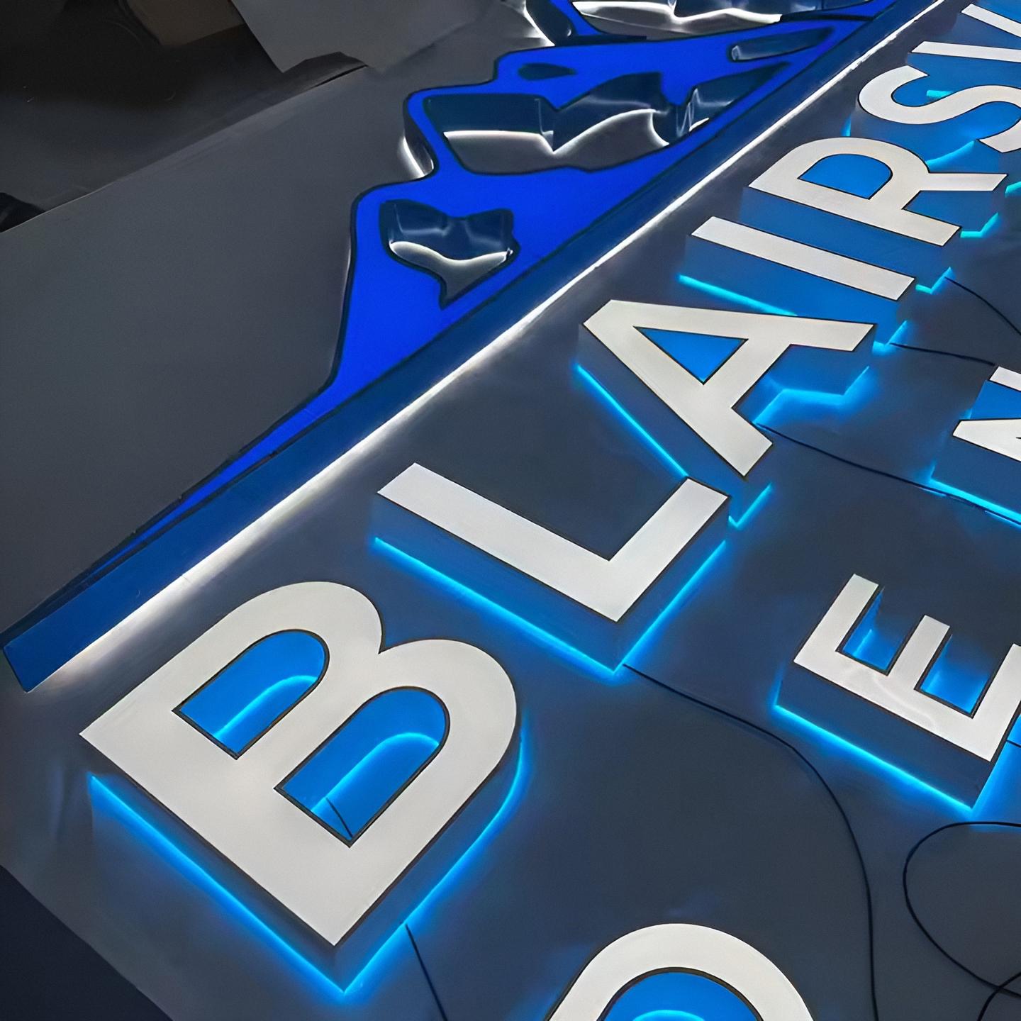 Custom 3D Metal Front and Back Lit Letter Signs for Business, Store ...