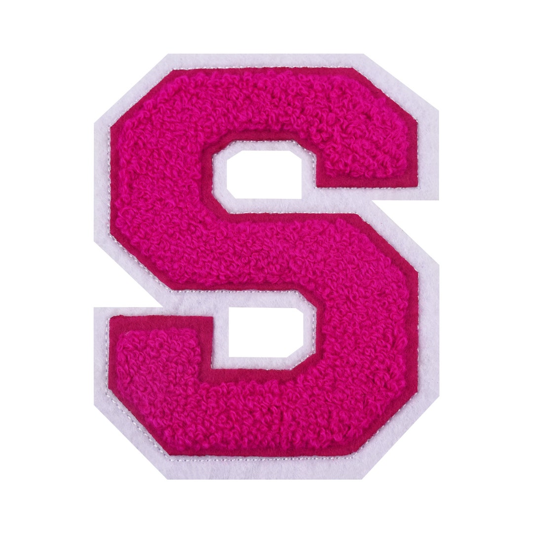 A-Z Chenille Letters Patch, Pink Iron on Patches, 4.5 Inches Letter ...