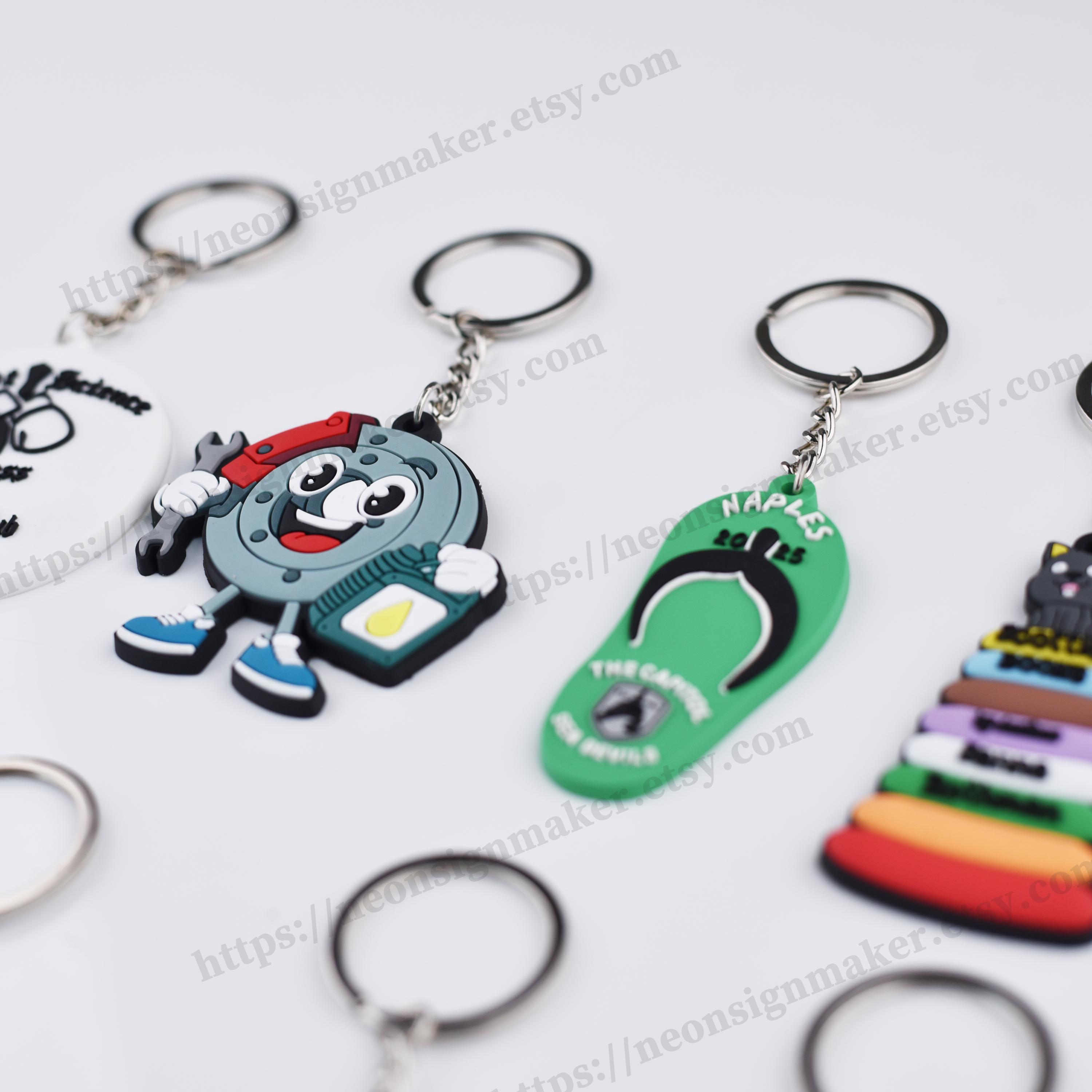 Custom Die Cut Solf PVC Keychains, 2D/3D Personalized Keychains With ...