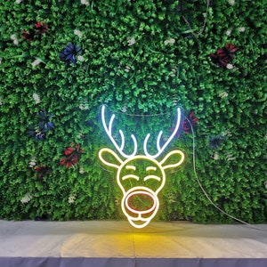Deer Head Custom Neon Sign Christmas Gift Sign Merry Christmas Neon ...