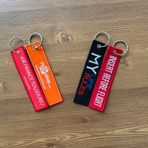 100PCS Customized Embroidery Keychain, Flight Woven Keychain, Double ...