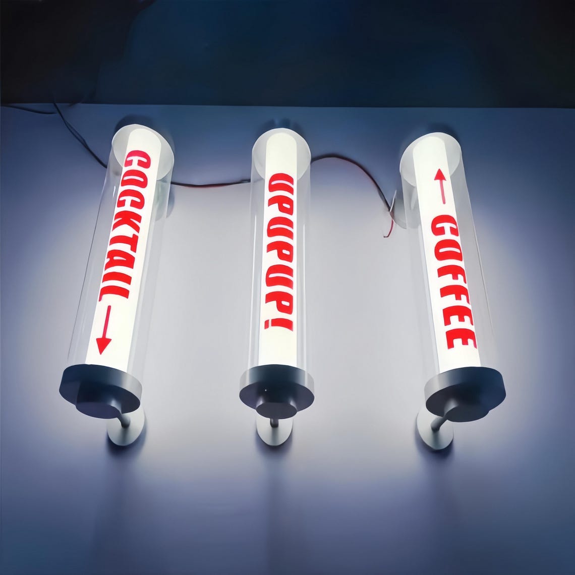 Custom Coffee Bar Sign, Acrylic Wall Art Led Light, Round Tube Light ...