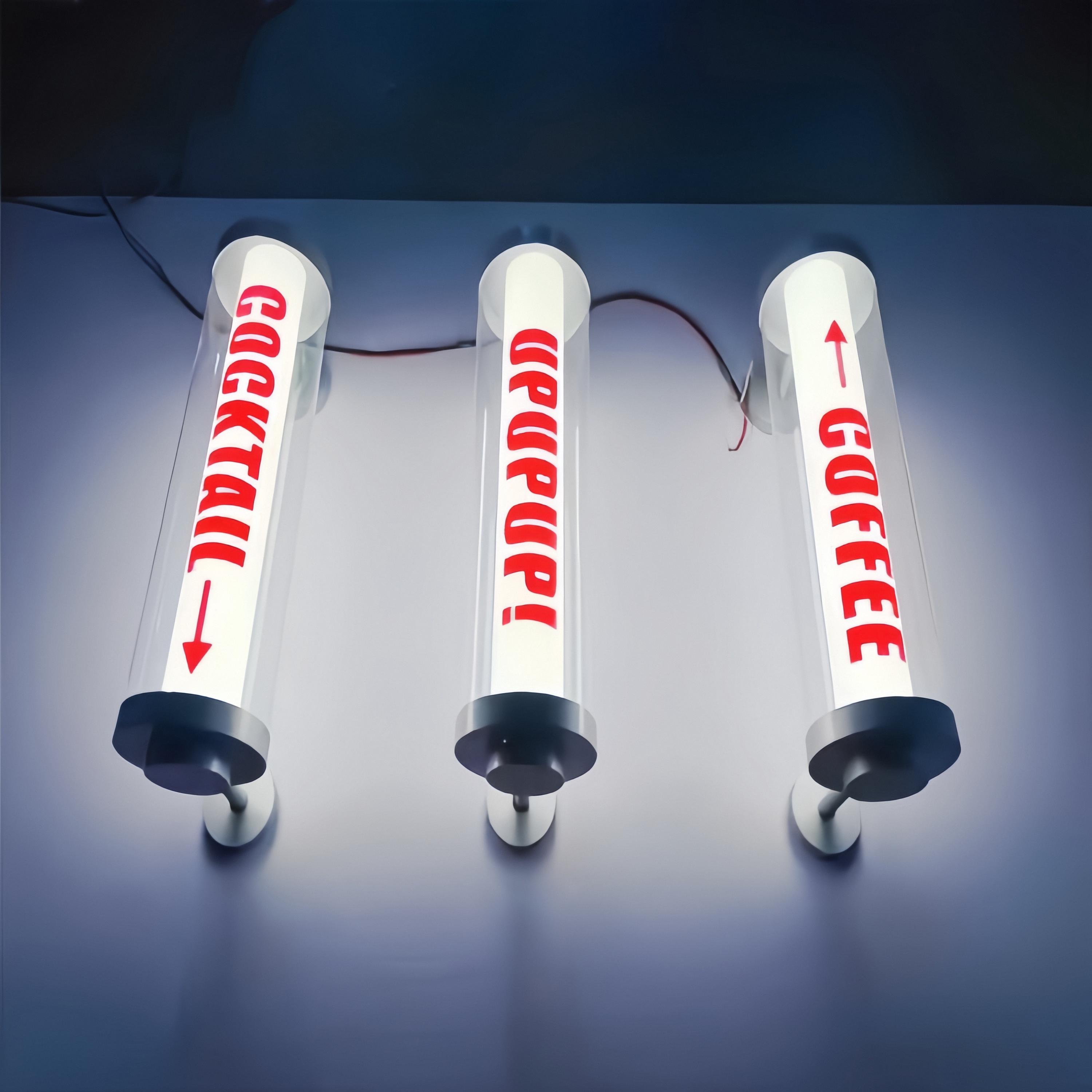 Custom Coffee Bar Sign, Acrylic Wall Art Led Light, Round Tube Light ...