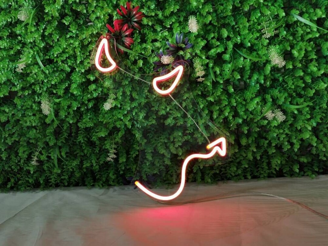 Mini Devil Features Neon Sign/custom Neon Sign/neon Sign/cute Neon Sign ...