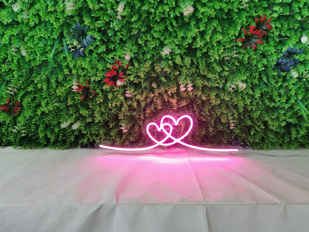 Mini Double Heart Neon Sign/custom Neon Sign/neon Sign/cute Neon Sign ...