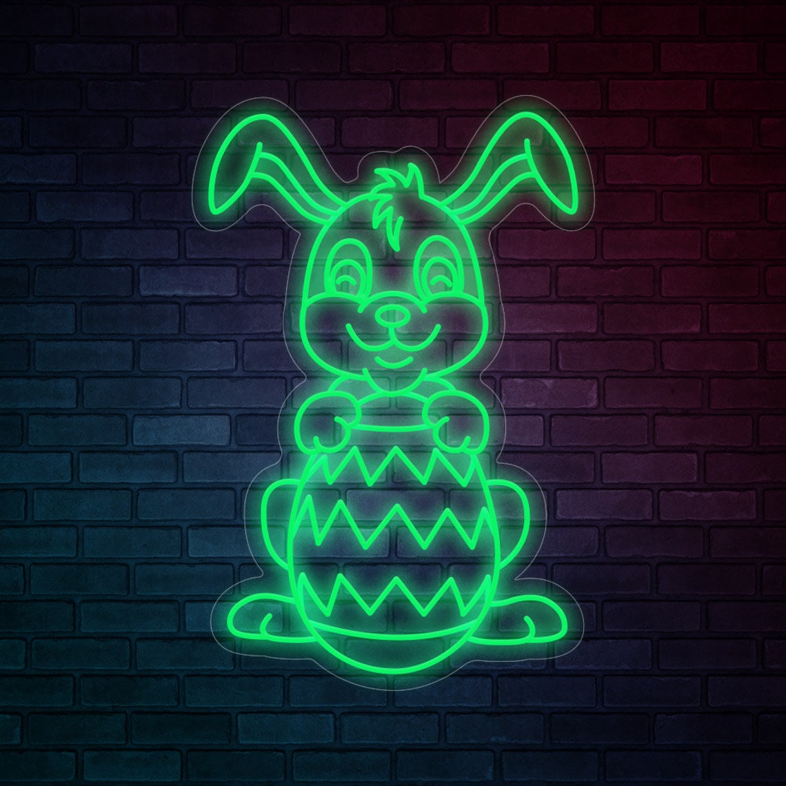 Custom Easter Egg Bunny Decor, Led Neon Light Sign, Personalized Easter ...