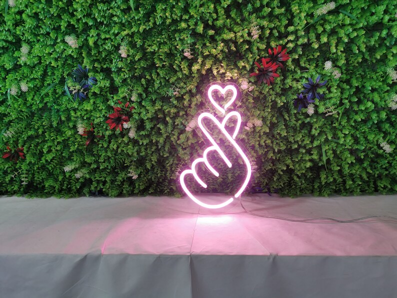 Mini Finger Heart Neon Sign Custom Neon Sign Led Neon Light - Etsy