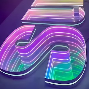 Custom Infinity Mirror Personalized Business Sign, 3D Luminous Letter ...