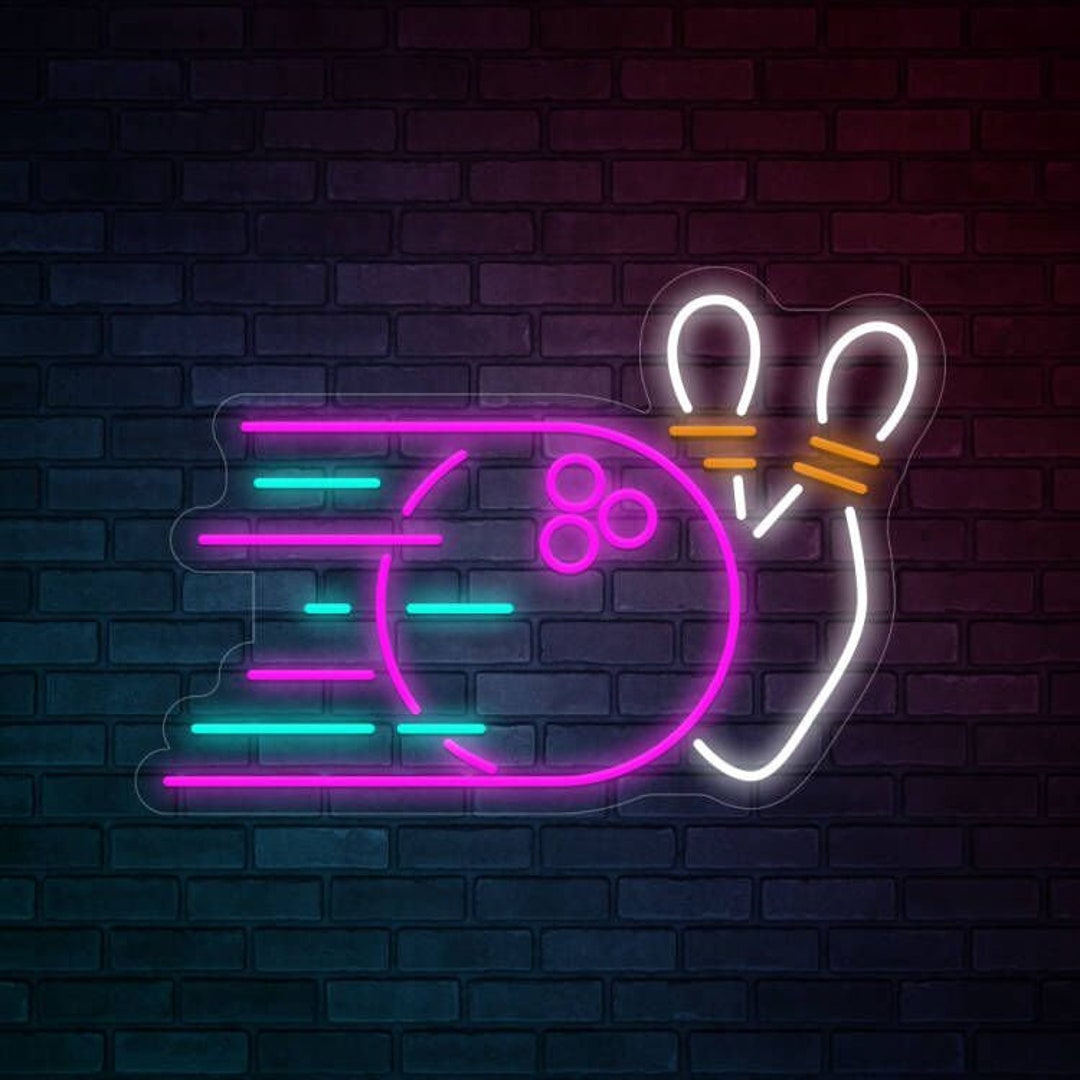 Custom Bowling Neon Sign,bowling Neon Light Sign,pink Neon Sign,ice ...