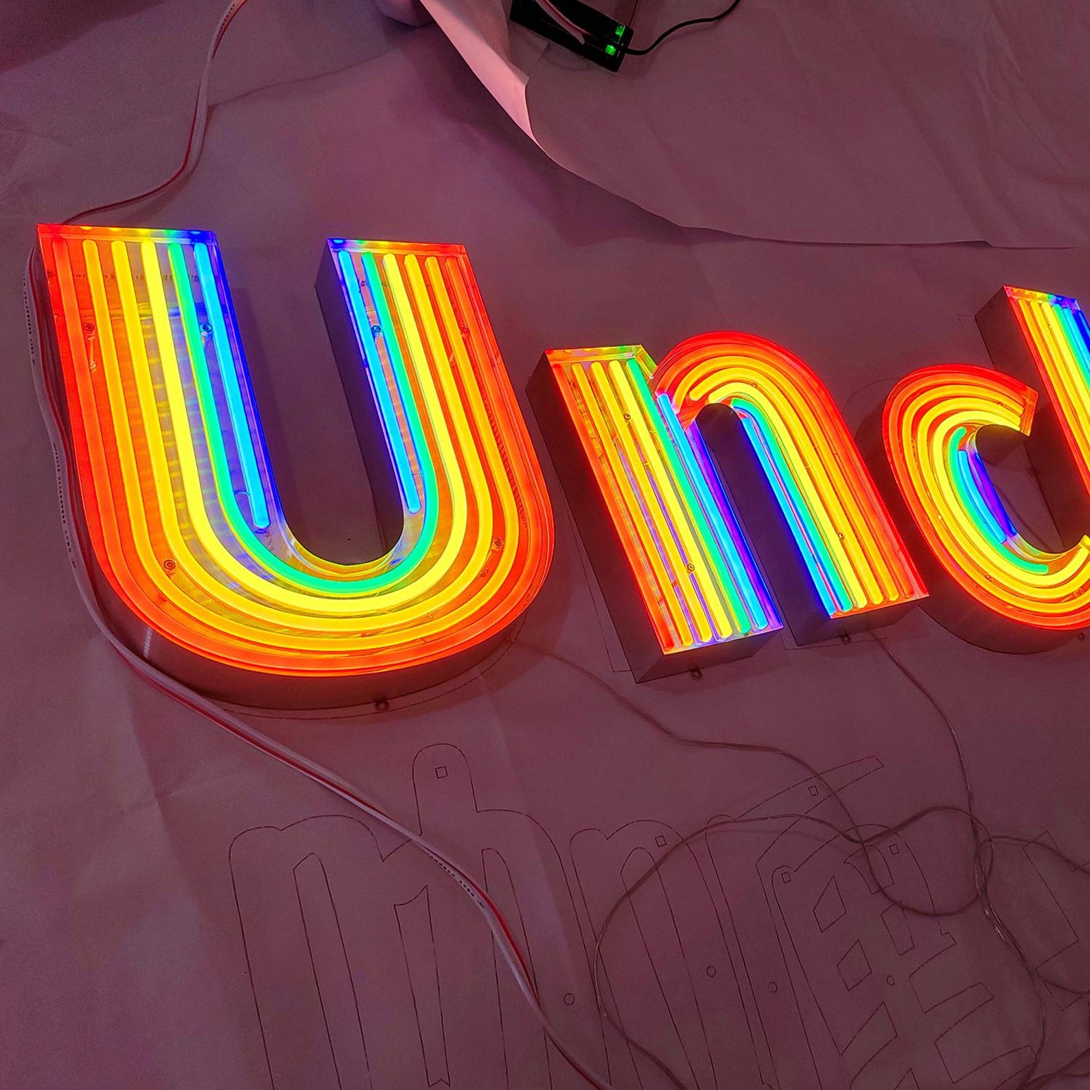Colorful Neon Metal Steel Letter Signs, Custom Wall Decoration Company ...