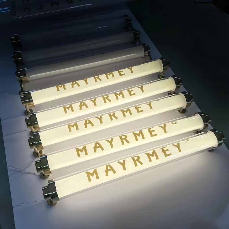 Custom Coffee Bar Sign, Acrylic Wall Art Led Light, Round Tube Light ...